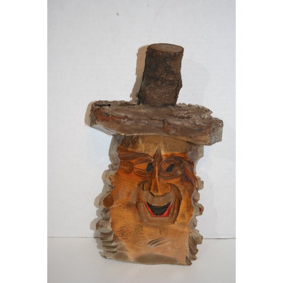 Wall Decor | Vintage Tree Man Face Carving Hand Carving German Retro ...